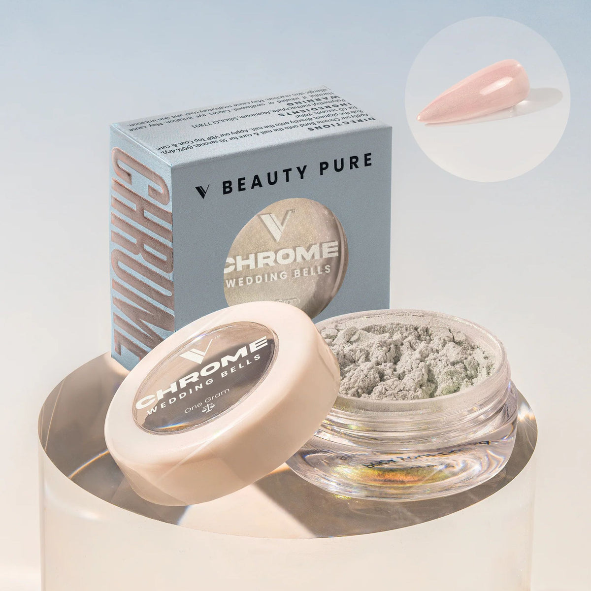 V Beauty Pure Chrome Powder Wedding Bells 1g | Siena Nails